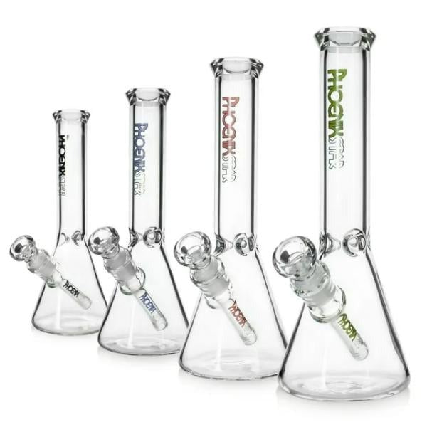 10" Heavy Duty Clear Glass Beaker Water Pipe with Ice Catcher Thinner ...
